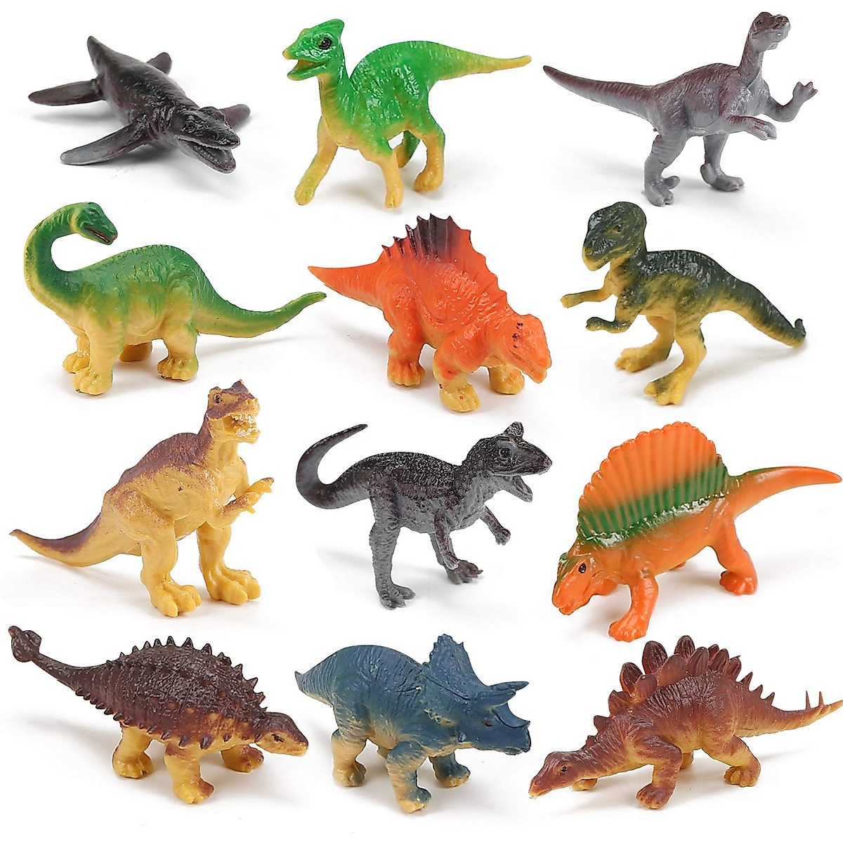 34 in 1 Dinosaurs Truck, Dino Transport Car Carrier Truck Toy with 12 Mini Dinosaur Figures and 4 Cars, Dino Park Toy Chritsmas Gift for 3+ Year Old Boys and Toddlers