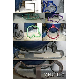 FISH WITH FISHING GEAR TACKLE BOX POLE HOOK LURE SET OF 9 COOKIE CUTTERS MADE IN USA PR1306