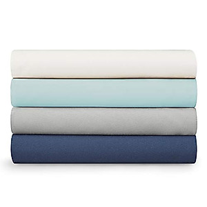 Nautica - Queen Sheets, Cotton Sateen Bedding, 400 Thread Count, Silky Smooth & Wrinkle Resistant (Regatta White, Queen)