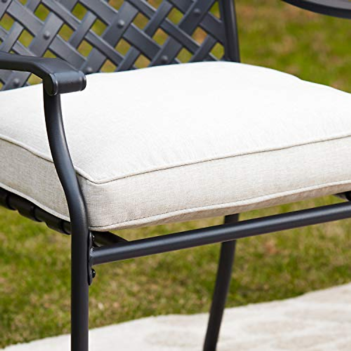 PatioFestival Patio Dining Chairs Stackable Outdoor Chairs Dining Furniture Set of 4,All Weather Frame with Thick Cushion for Porch,Yard,Balcony,Kitchen
