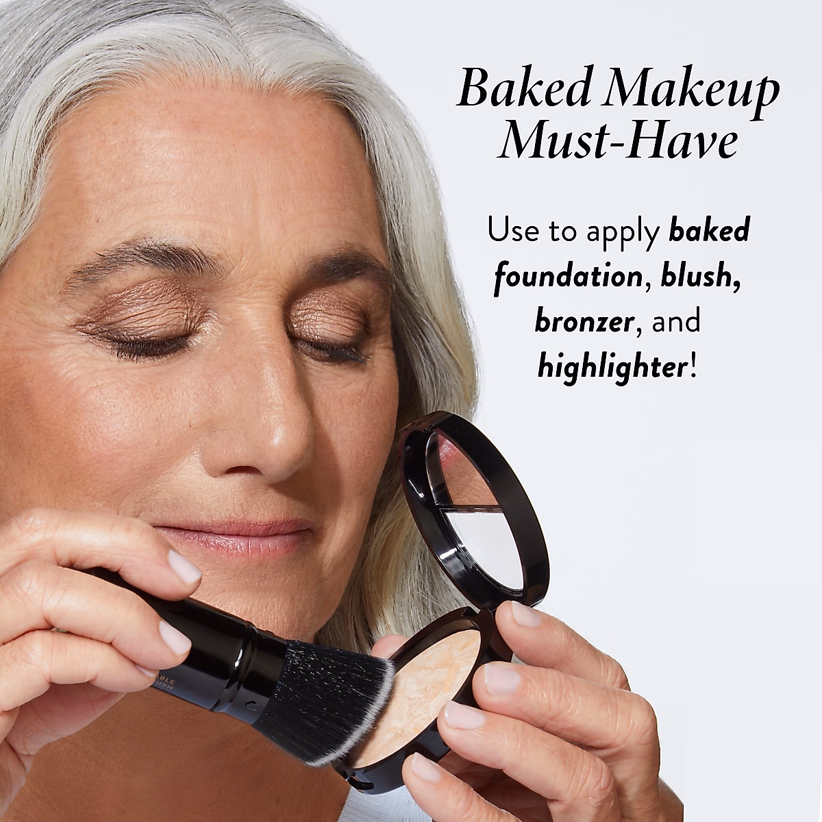 LAURA GELLER NEW YORK Baked Balance-n-Brighten Foundation with Kabuki Brush Makeup Set, Golden Medium