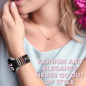 Kakurookie Band for Samsung Galaxy Watch 7 6 5 4 Band with Charms, Women Silicone Band with Metal Diamond Charms Accessories for Watch 6 Classic /Watch 5 Pro/Watch 4 Classic 47mm 46mm 44mm 43mm 42mm 40mm