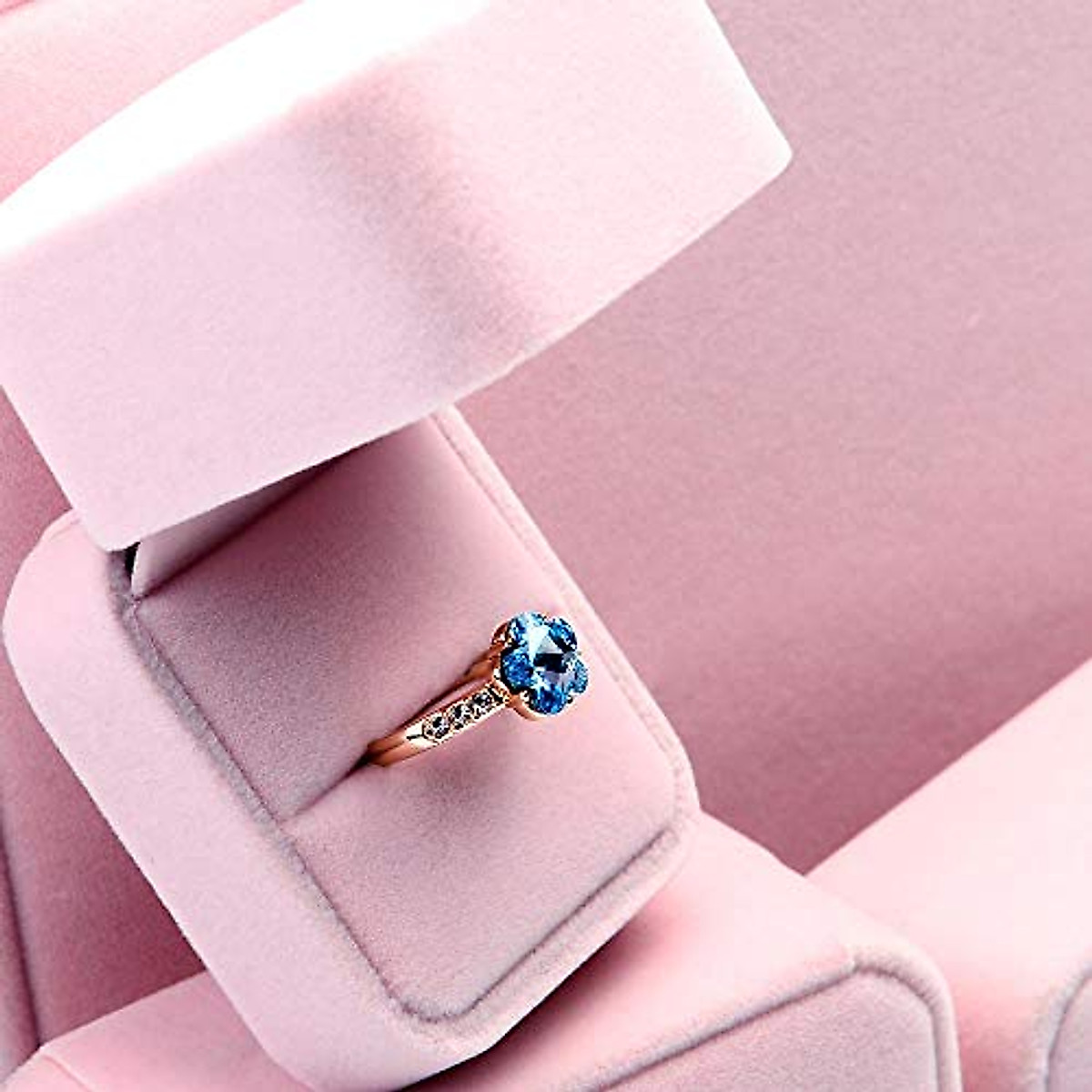 Oirlv Cute Velvet Ring Box Classical Ring Bearer Case Jewelry Gift Box for Engagement,Proposal,Wedding