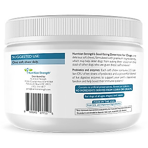 Nutrition Strength Coprophagia Stool Eating Deterrent for Dogs + Breath Aid, Extra Strength to Deter Dog Poop Eating, Probiotics & Digestive Enzymes for Gut Health & Immune Support, 30 Soft Chews