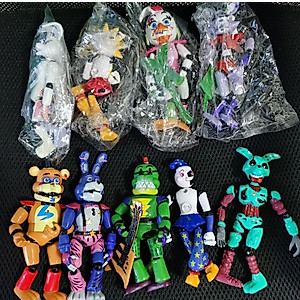 Cartoon Action Figure Funtime Foxy Sister Location Horror Doll Lightening Figures Toys with Movable Joints (A)