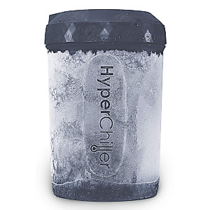 HyperChiller HC2CB Patented Iced Coffee/Beverage Cooler, NEW, IMPROVED,STRONGER AND MORE DURABLE! Ready in One Minute, Reusable for Iced Tea, Wine, Spirits, Alcohol, Juice, 12.5 Oz, Charcoal Black