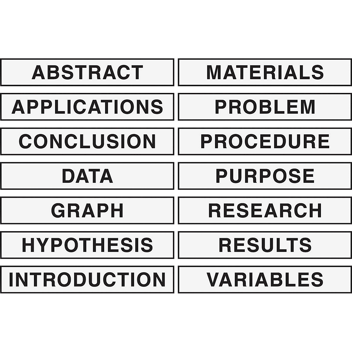 Pacon Self-Adhesive Presentation Science Subtitles, 14 Titles, 1-1/2" x 8-1/2" (3764)