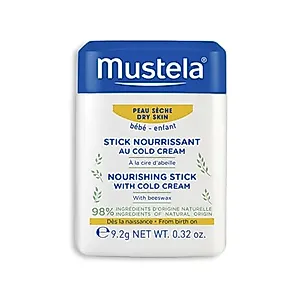 Mustela Baby Nourishing Stick - Lip & Face Moisturizer for Dry Skin - with Natural Avocado, Cold Cream & Beeswax - 0.32 oz. (Pack of 1)