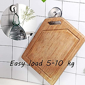 Heavy Duty Vacuum Suction Cup Hooks for Bathroom Shower Wall/Glass Door/ Mirror ,Waterproof Stainless Steel Hook for Hanging Shower Towel , Loofah,Coat ,Kitchen Pots Pans or Others Up to 22 lbs,2 Pcs