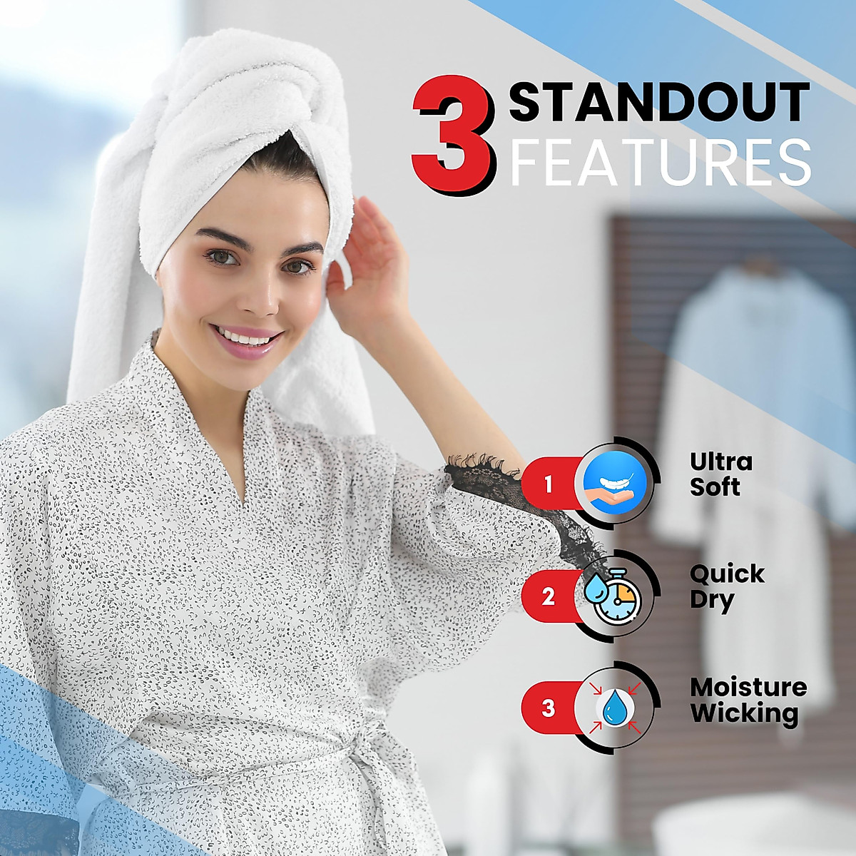 Infinitee Xclusives 100% Cotton Luxury Bath Towels Set of 2 (27x54 Inches), Soft, Absorbent, Quick Dry, Perfect Towels for Bathroom, Gym, Spa & Hotel |Brilliant White|