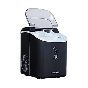 Newair Nugget Countertop Ice Maker Machine | 26 lbs. | Electric Sonic Ice Maker in Matte Black, Self-Cleaning Function, Refillable Water Tank, Perfect Canes Ice for Kitchens, Offices, Home Coffee Bars