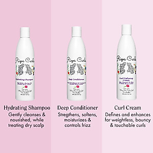 Rizos Curls Trio Bundle, Hydrating Shampoo & Deep Conditioner & Curl Cream Bundle, Gently Cleanse and Hydrate Curly Hair, Style & Define Curls for Frizz Free Volume, For All Curl Patterns 2a - 4c