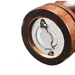 1PC Wooden Pepper Grinder Mill 5 Inch Salt and Pepper Shaker Wooden Salt Grinder Pepper Mill Shakers Refillable with Strong Adjustable Coarseness Ceramic Rotor