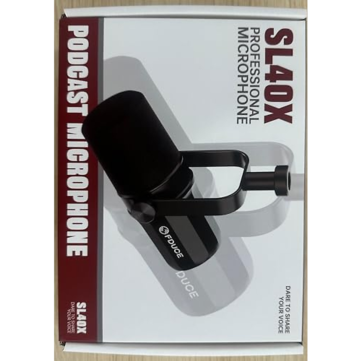 FDUCE SL40X XLR Dynamic Microphone for Vocal Recording, Podcasting, Gaming, Live Streaming&Broadcasting, All Metal Cardioid Mic, Voice-Isolating Technology -Black