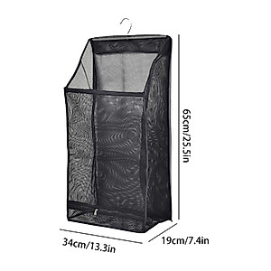 COMODA Hanging Long Mesh Laundry Hamper, Over The Door Laundry Hamper,Collapsible Hanging Mesh Laundry Hamper Basket, Portable Space Saver, Refer to description, Black, PUU55ICC0OMYPHRA9N