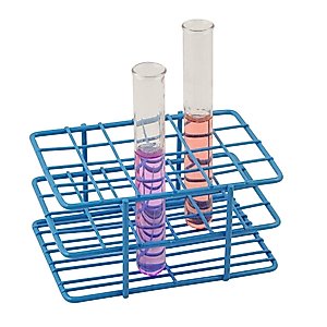 EISCO Blue Epoxy Coated Steel Wire Test Tube Rack, 24 Holes, Outer Diameter Permitted of Tubes 15-16mm or Less, 4 X 6 Format
