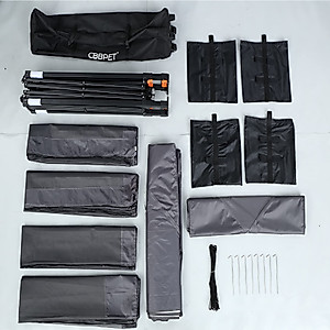 Gazebo, CBBPET 13'x 13' Pop Up Gazebo with Mosquito Netting, Outdoor Gazebo Canopy with Double Roof Tops and 169 Square Feet of Shade for Patio, Group Gatherings, Camping Shelter (Gray)