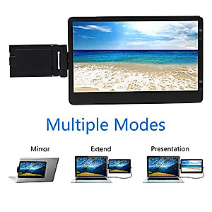 Laptop Monitor Extender, Mini HD Multimedia Interface 1366x768 HD Type C 3.1 Interface 11.6in Laptop Screen Extender for Notebook Computer
