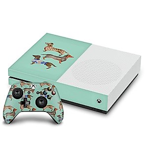 Head Case Designs Officially Licensed Cat Coquillette Dachshunds Art Mix Vinyl Sticker Gaming Skin Case Cover Compatible With Xbox One S Console and Controller Bundle