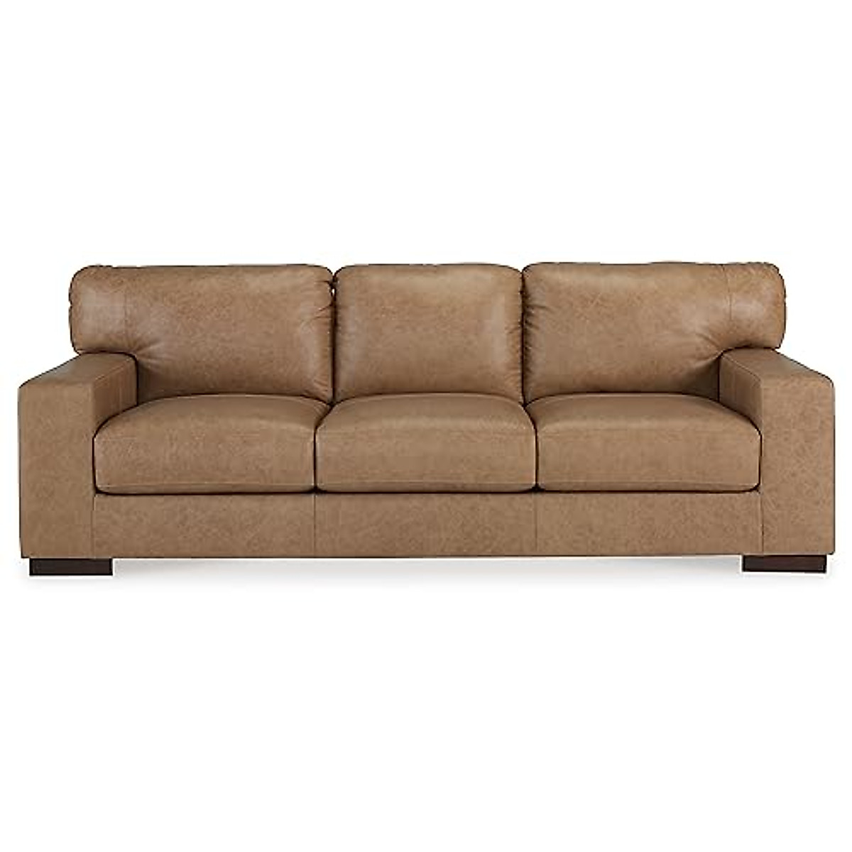 Signature Design by Ashley Lombardia Contemporary Leather Match Sofa, Light Brown