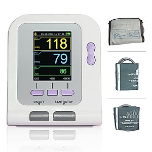CONTEC Fully Automatic Blood Pressure Monitor Upper Arm Cuff 3 Mode 3 Cuffs Electronic Sphygmomanometer 300 Sets Memory