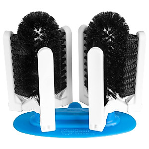 KissKleen Glass Cleaner Brush - Bar and Restaurant Commercial Glass Washer Brush for 2 Glasses - Wine Glass, Bottle, and Cup Washer to Remove Water Spots & Stains