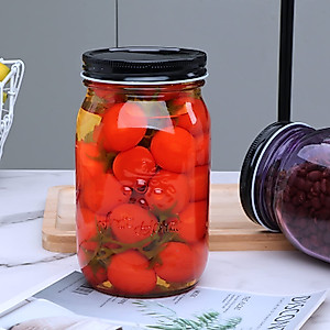 QAPPDA 32 OZ Glass Jars with Lids Set of 12,Colorful Wide Mouth 1000ML Glass Mason Jar with Airtight Lid,Durable Glass Food Storage Canning Jars for DIY Crafts,Dry Food,Jams,Preserving