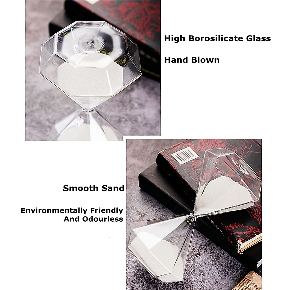 Hourglass 30 Minute Sand Timer Clear Glass, Unique Pink Sand Clock Time Control Measurement Children Games Tools Office Desktop Decoration