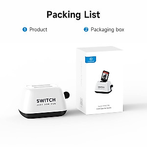 Hagibis Switch Game Card Case for Nintendo Switch/Lite/OLED Portable Cute Toaster Switch Game Card Storage Holder with 2 slots Switch Game Cartridge (White)