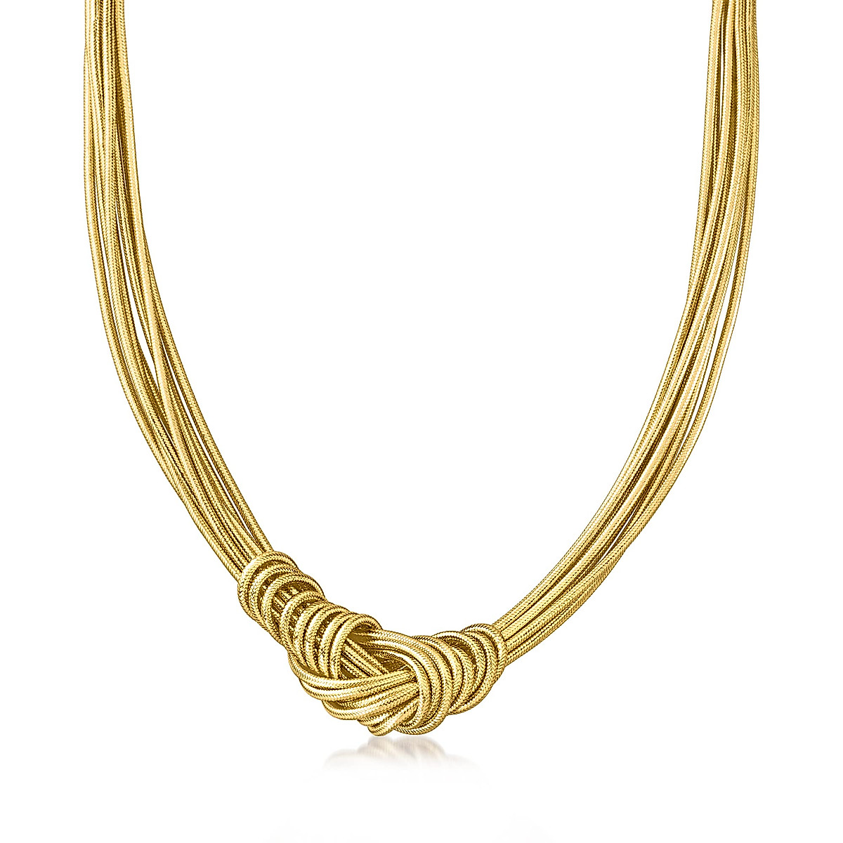 Ross-Simons Italian Flex Knot Necklace With 18kt Gold Over Sterling Clasp. 18 inches
