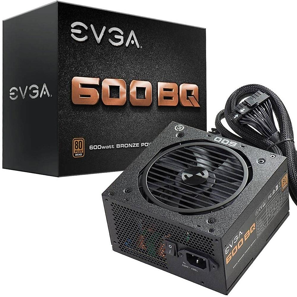 EVGA 110-BQ-0600-K1 600 BQ, 80+ Bronze 600W, Semi Modular, FDB Fan, 3 Year Warranty, Power Supply
