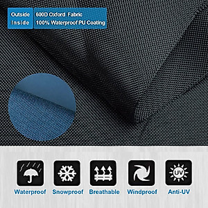 kayme Air Conditioner Cover for Outside Units, 600D Durable AC Cover for Outside Unit Water Snow Dust Sun Protection, Square-Fits Up to 36 x 36 x 39 inches