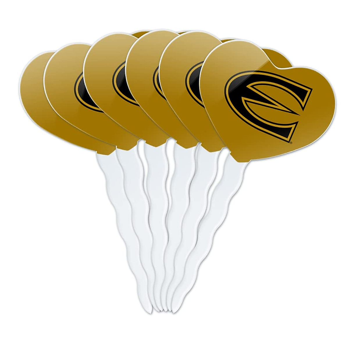 Emporia State University Primary Logo Heart Love Cupcake Picks Toppers Decoration Set of 6