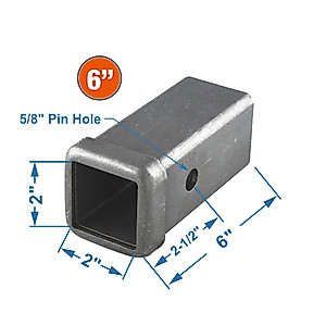 TOPTOW 64453-2 Trailer Hitch Receiver Tube 2-inch X 6-inch Length Storage Box, Weld on Raw Steel, 2 Packs…