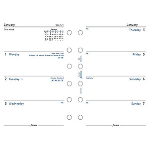 Filofax Personal Week on two pages English 2021 diary