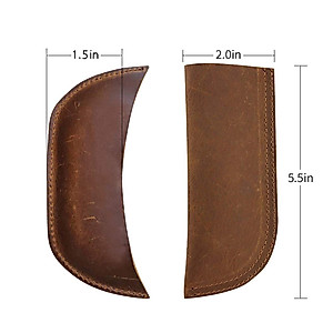 Trumoter Genuine Leather Cast Iron Pot Handle Cover, Assist Pan Holder, Double Layered Heat Resistant Potholder for Cast Iron Skillets