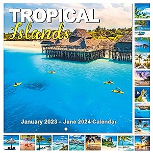 2023 Wall Calendar – Wall Calendar 2023-2024, 18 Months from Jan 2023 - Jun 2024, 12" x 24" (Open), 12" x 12" (Closed), 2023 Calendar with Daily Blocks, Perfect Calendar for Planning – Tropical Island