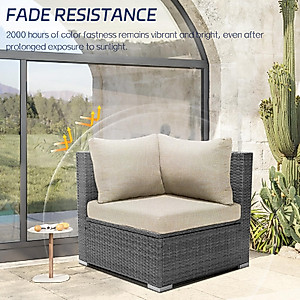 BULEXYARD Patio Sofa Cushion Covers Replacement for Outdoor Furniture Set Cushions Cover Backrest Pillow Covers (Beige, 662)