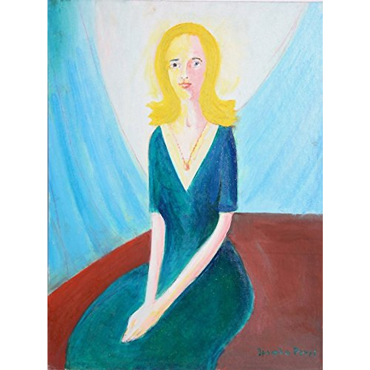 Girl with Yellow Hair and Blue Dress - 2