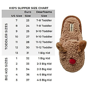 Dearfoams Matching Family Holiday Christmas Reindeer & Turkey Scuff Slipper, Kids Reindeer, US 7-8 Unisex Toddler