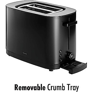 ZWILLING Enfinigy Cool Touch Toaster 2 Slice with Extra Wide 1.5" Slots for Bagels, 7 Toast Settings, Even Toasting, Reheat, Cancel, Defrost, Black