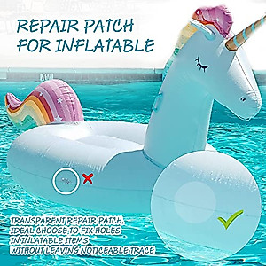 Tenozek Pool Patch Repair Kit Self-Adhesive Vinyl Repair Patch 30 Pieces Repair Pool Liner Patch Repair Pool Patches for Above Ground Pools Swimming Ring Inflatable Float Boat