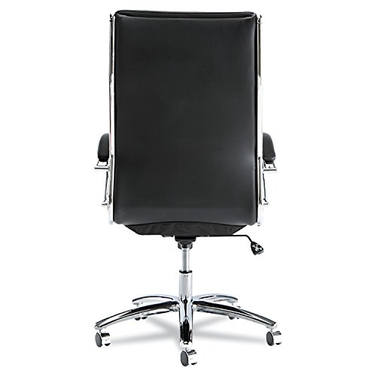 Alera ALENR4119 Neratoli Series High-Back Slim Leather Chair - Black/Chrome