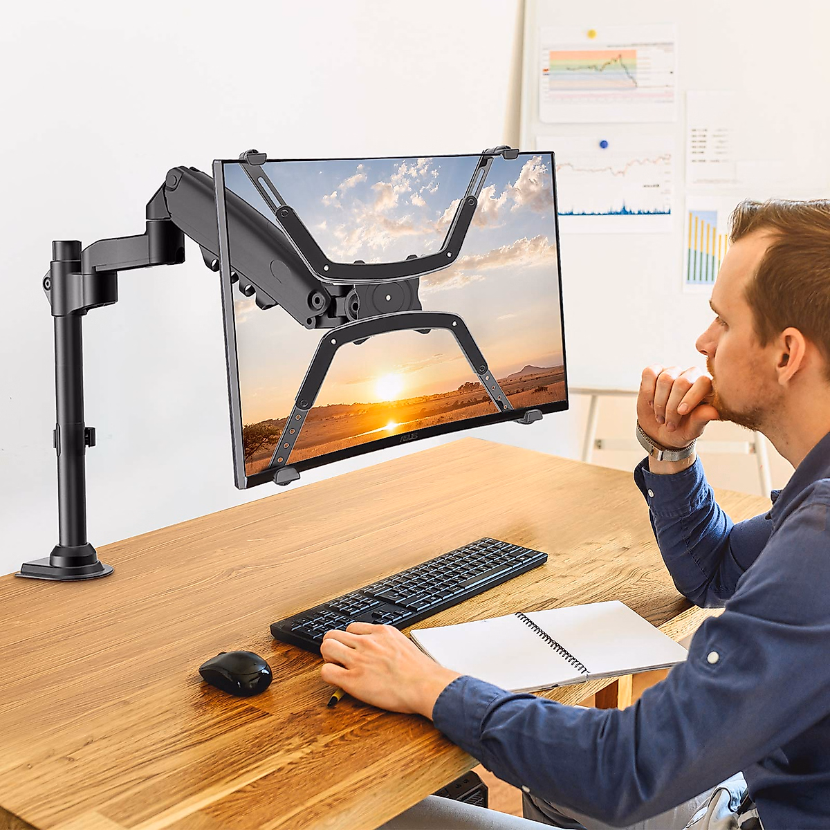 ErGear VESA Mount Adapter, Universal Non-VESA Monitor Stand Adapter for 17 to 27 Inch Screens, VESA Bracket 75x75 mm - EGMUA4