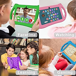 RliyOliy Kids Tablet, 7 inch Android 12 Tablet for Kids, 3GB RAM 32GB ROM Toddler Tablet with Bluetooth, WiFi, GMS, Parental Control, Dual Camera, Educational, Games(Pink)