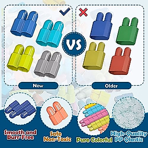 KlayBear 320pcs Set Building Blocks Construction Toy for Boys Girls, Learning STEM Toys Educational Kit Child Brain Development Preschool Kindergarten Sensory Building Toys Gifts for Kids Ages 6-8-12