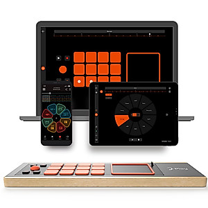 Drum Pad Accessory for J-Play MIDI controller - 12 Drum Pads and Effect Zone, Dedicated Musical App Included, Plug & Play Music instrument Water Edition