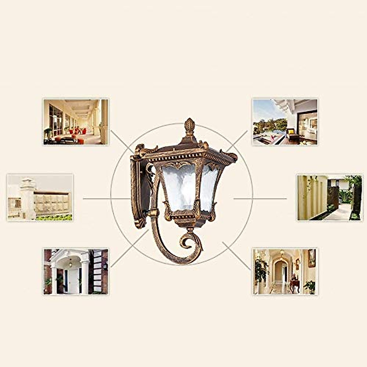 Simple And Cool Wall Lamp Simple European American Country Outdoor Aluminum Waterproof Balcony Garden Doorway Corridor Lamp Wall Wall Light Home Garden Wall Hanging Lamp Retro Villa Gate Wall Lantern
