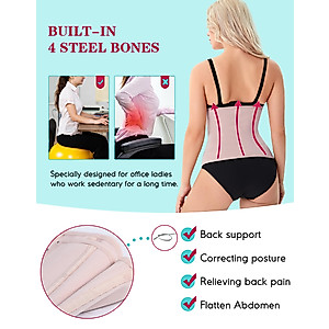 LODAY Waist Trainer Corset for Women Tummy Control Sport Workout Body Shaper Beige (XS, Beige(Zip and Hooks))