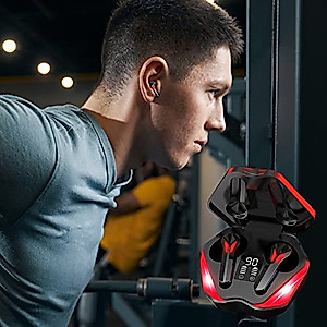 Digital Display Touch-Control Wireless Bluetooth Earbuds - Black Noise Reduction Headset Bluetooth 5.2 Stereo Earphones with Charging Case for Running Outdoor Office Driving Sports